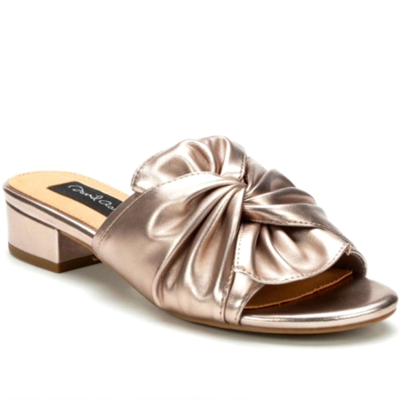 David Aaron | Shoes | David Aaron Cala Rose Gold Metallic Twist Bow ...